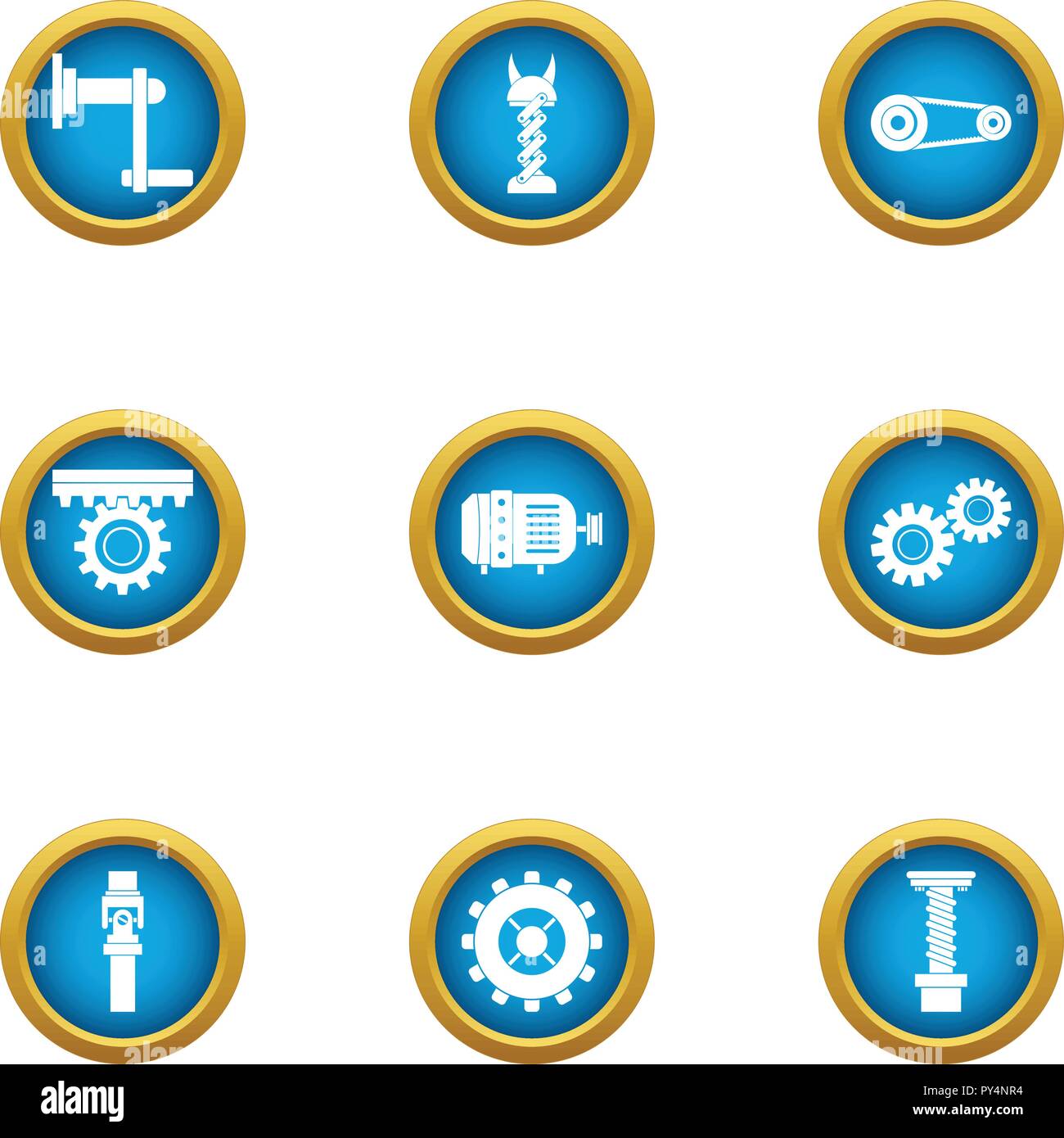 Cogwheel icons set, flat style Stock Vector Image & Art - Alamy