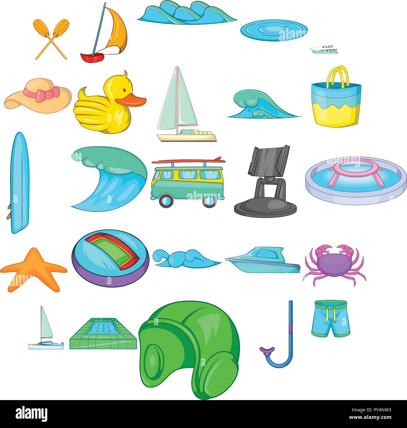 Water safety icons set, cartoon style Stock Vector Image & Art - Alamy