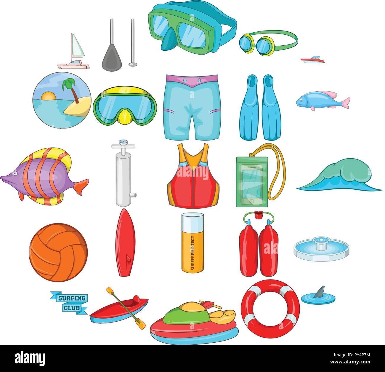 Scuba diving icons set, cartoon style Stock Vector Image & Art - Alamy