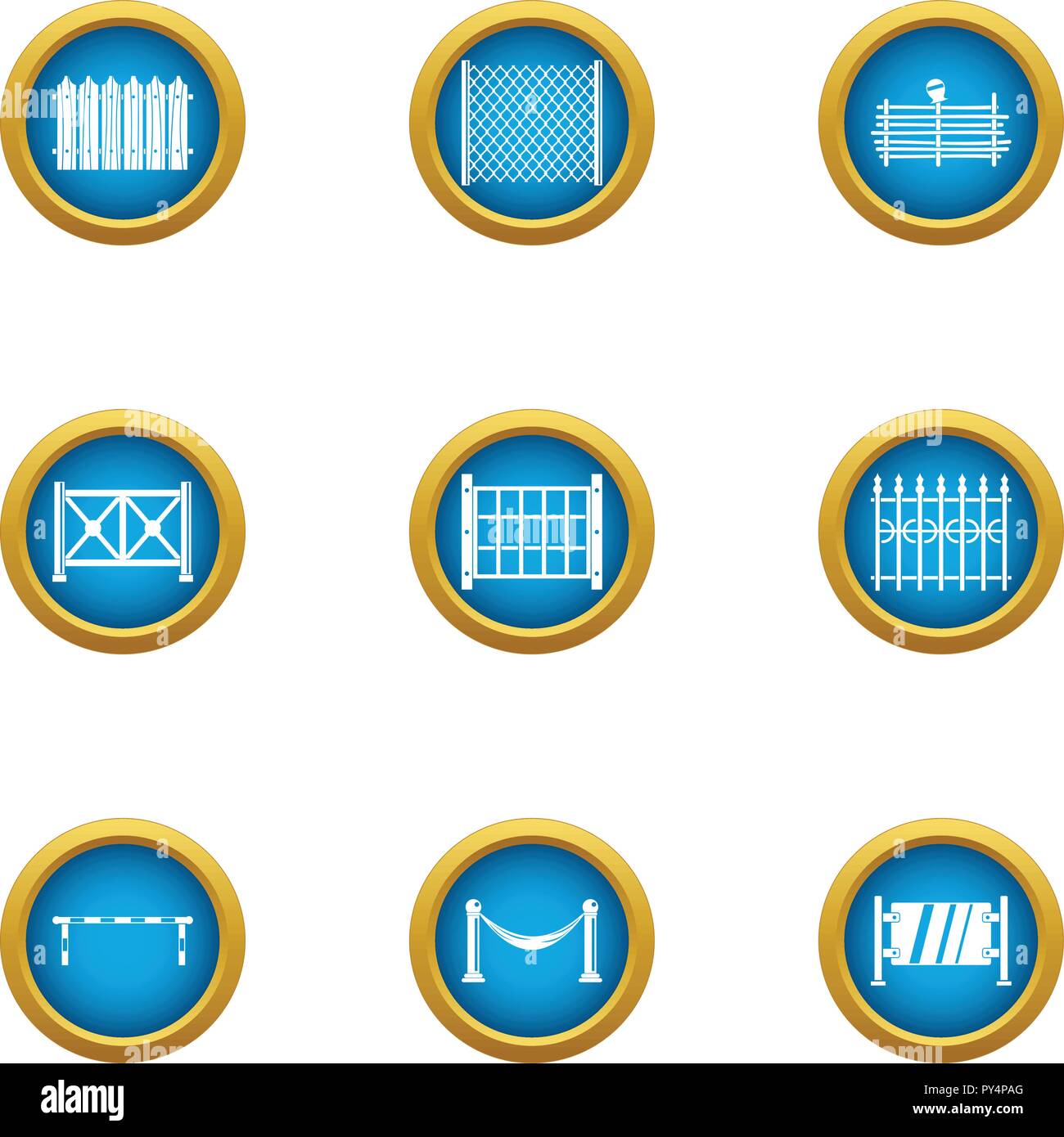 Gate icons set, flat style Stock Vector Image & Art - Alamy