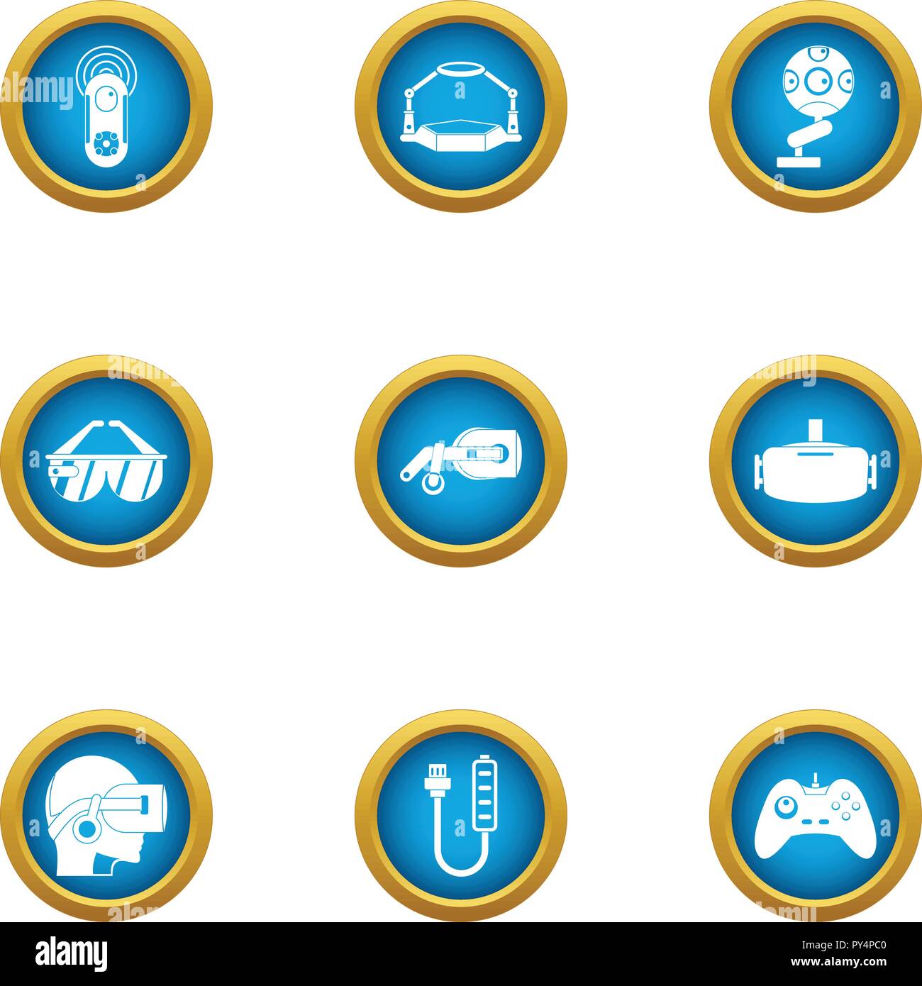 Cyberspace icons set, flat style Stock Vector Image & Art - Alamy