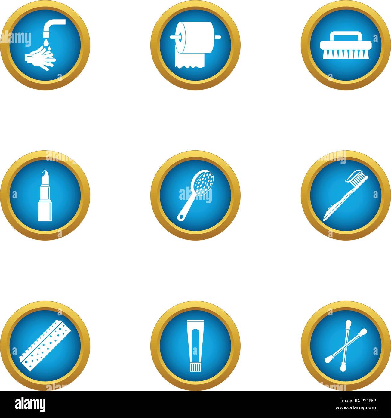 Skin hygiene icons set, flat style Stock Vector Image & Art - Alamy