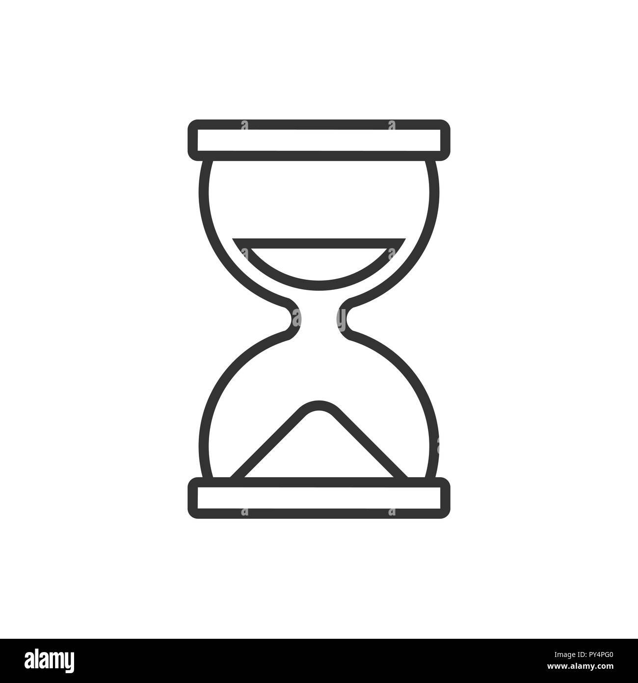Hourglass line icon on a white background. Vector illustration Stock ...