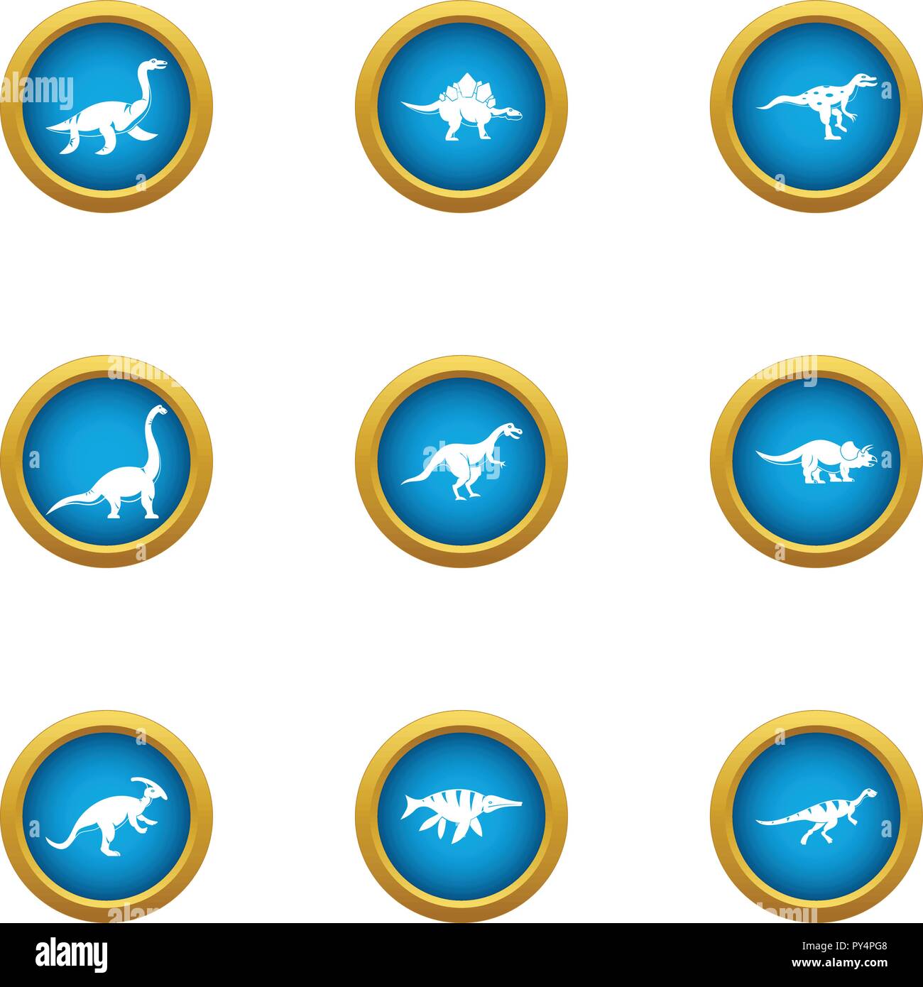 Dinotopia icons set, flat style Stock Vector Image & Art - Alamy