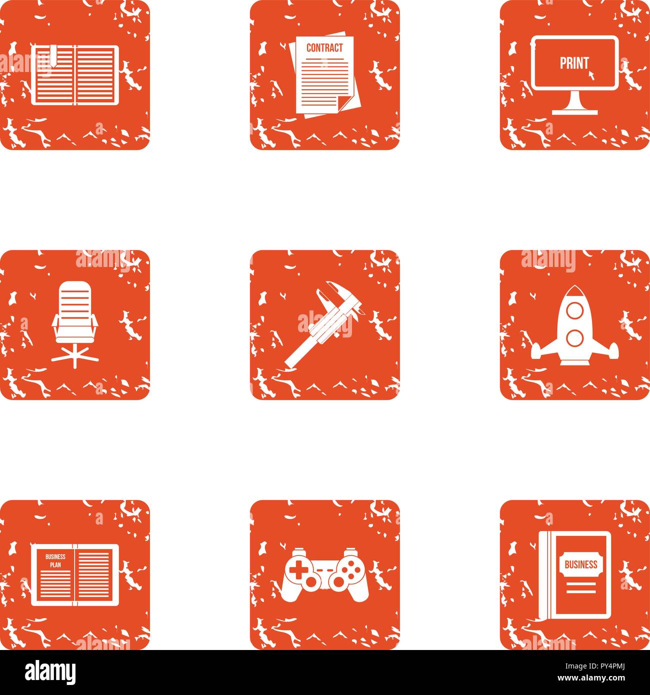 Game error icons set, grunge style Stock Vector Image & Art - Alamy