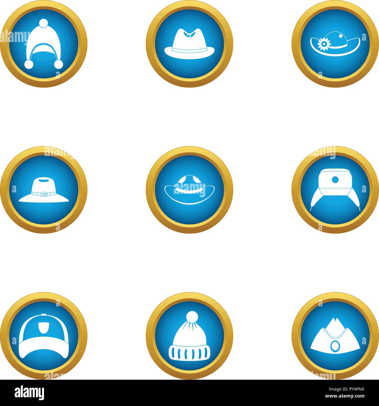 Lid icons set, flat style Stock Vector Image & Art - Alamy