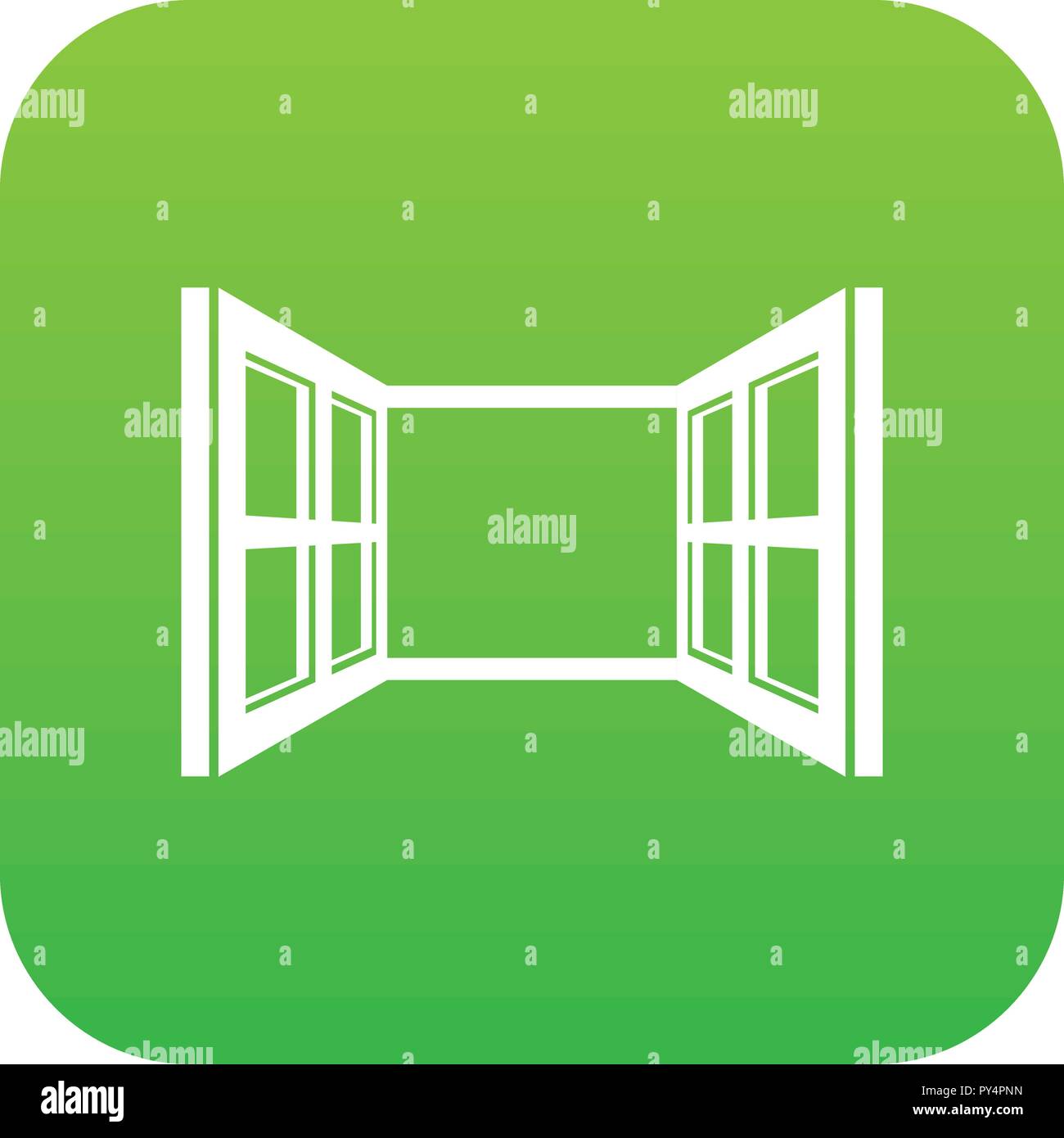 Open window frame icon green vector Stock Vector Image & Art - Alamy