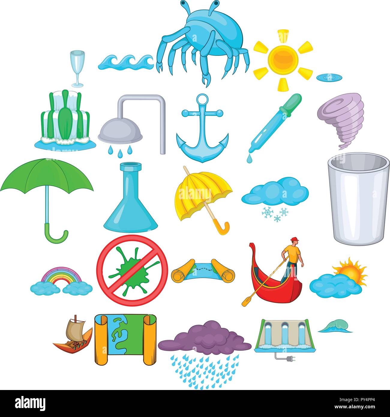 Water channel icons set, cartoon style Stock Vector Image & Art - Alamy