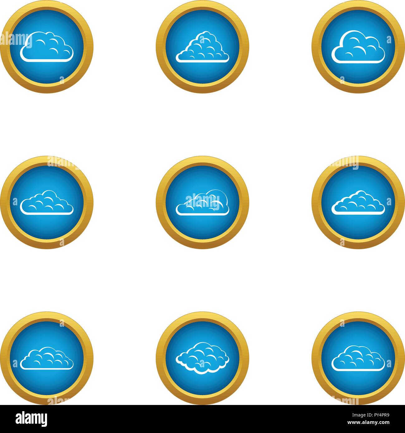 Mist icons set, flat style Stock Vector Image & Art - Alamy