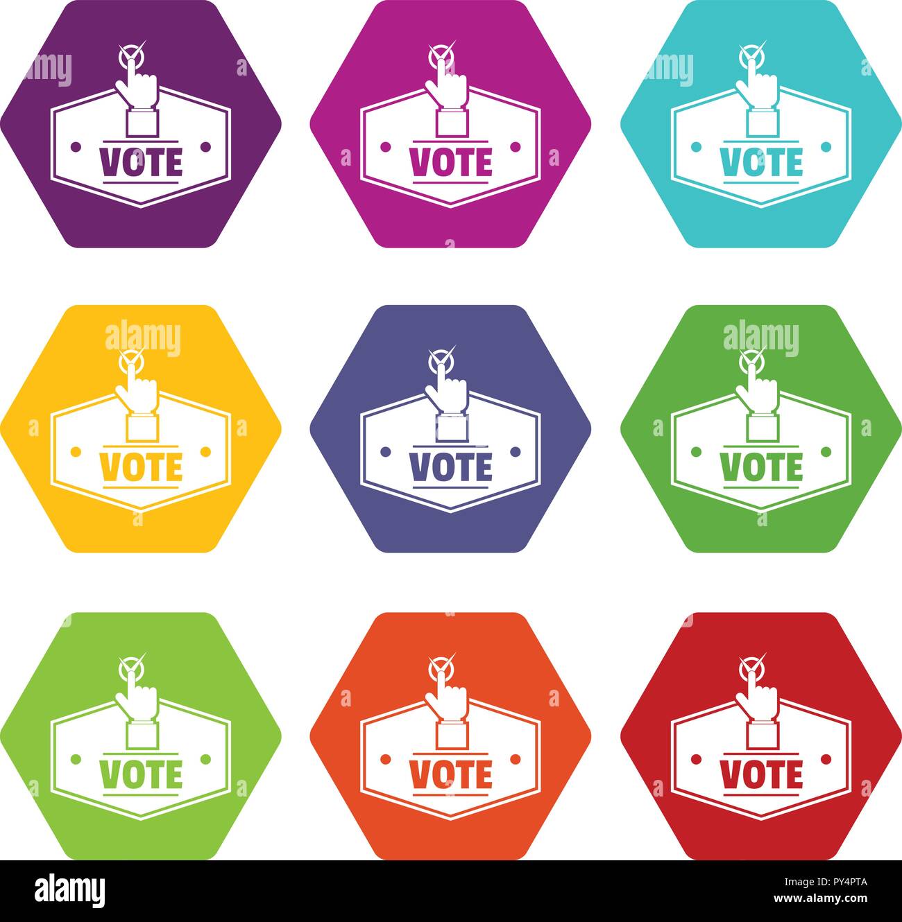 Vote icons set 9 vector Stock Vector Image & Art - Alamy