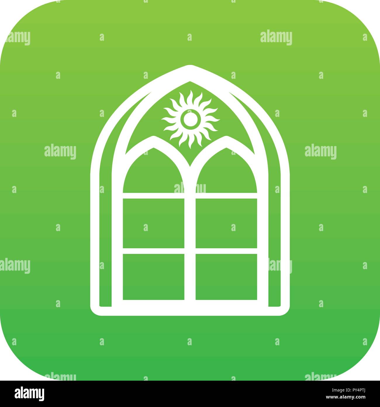 Oriental window frame icon green vector Stock Vector Image & Art - Alamy