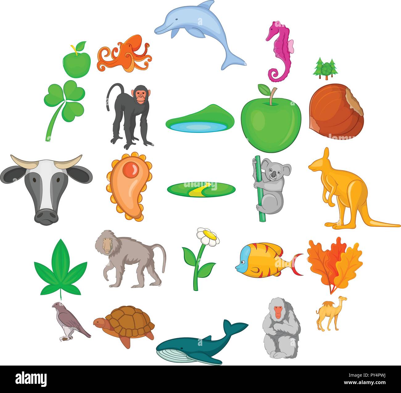 Biosphere icons set, cartoon style Stock Vector Image & Art - Alamy