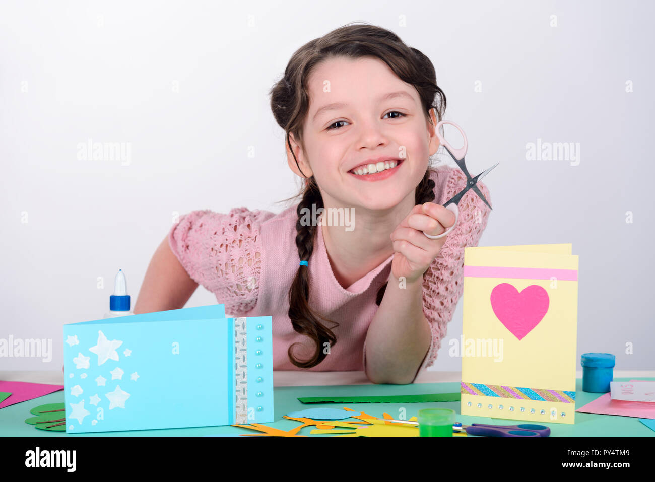 Craft activity in kindergarten Stock Photo - Alamy