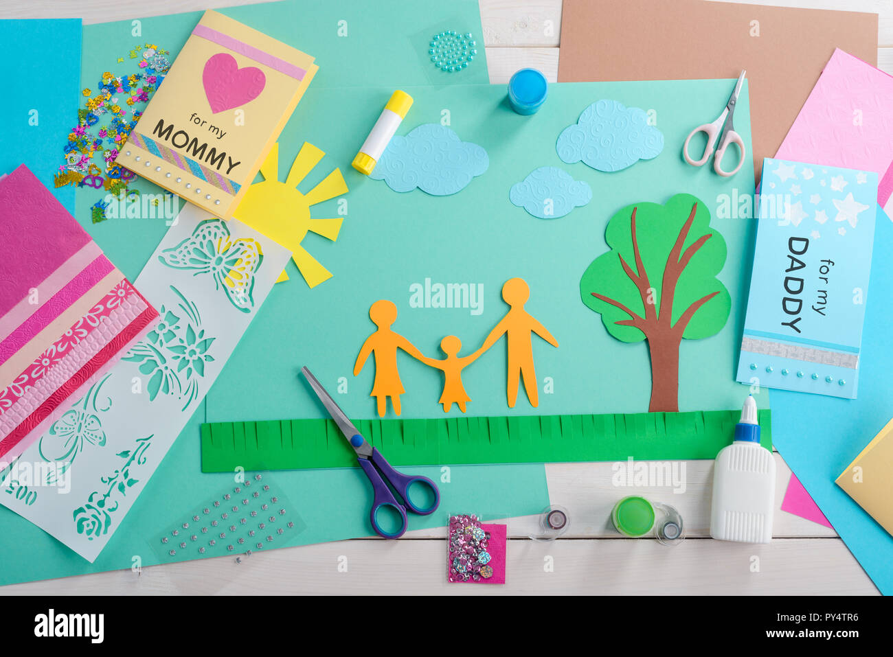 Child's workplace with equipment Stock Photo - Alamy