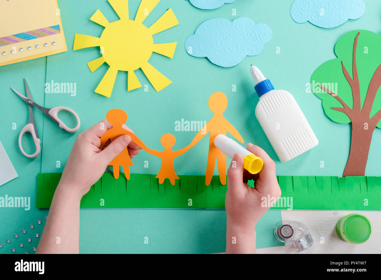 Gluing paper hi-res stock photography and images - Alamy