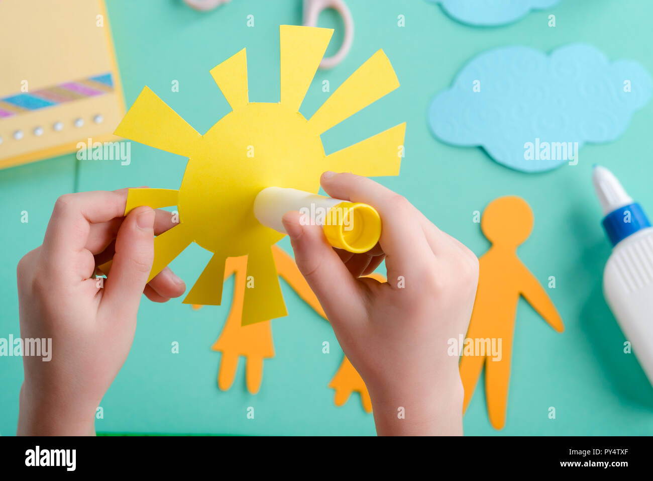 A paper shape of sun Stock Photo - Alamy
