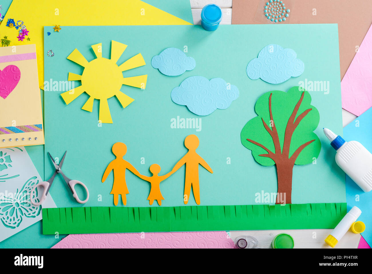 Paper art made by child Stock Photo - Alamy