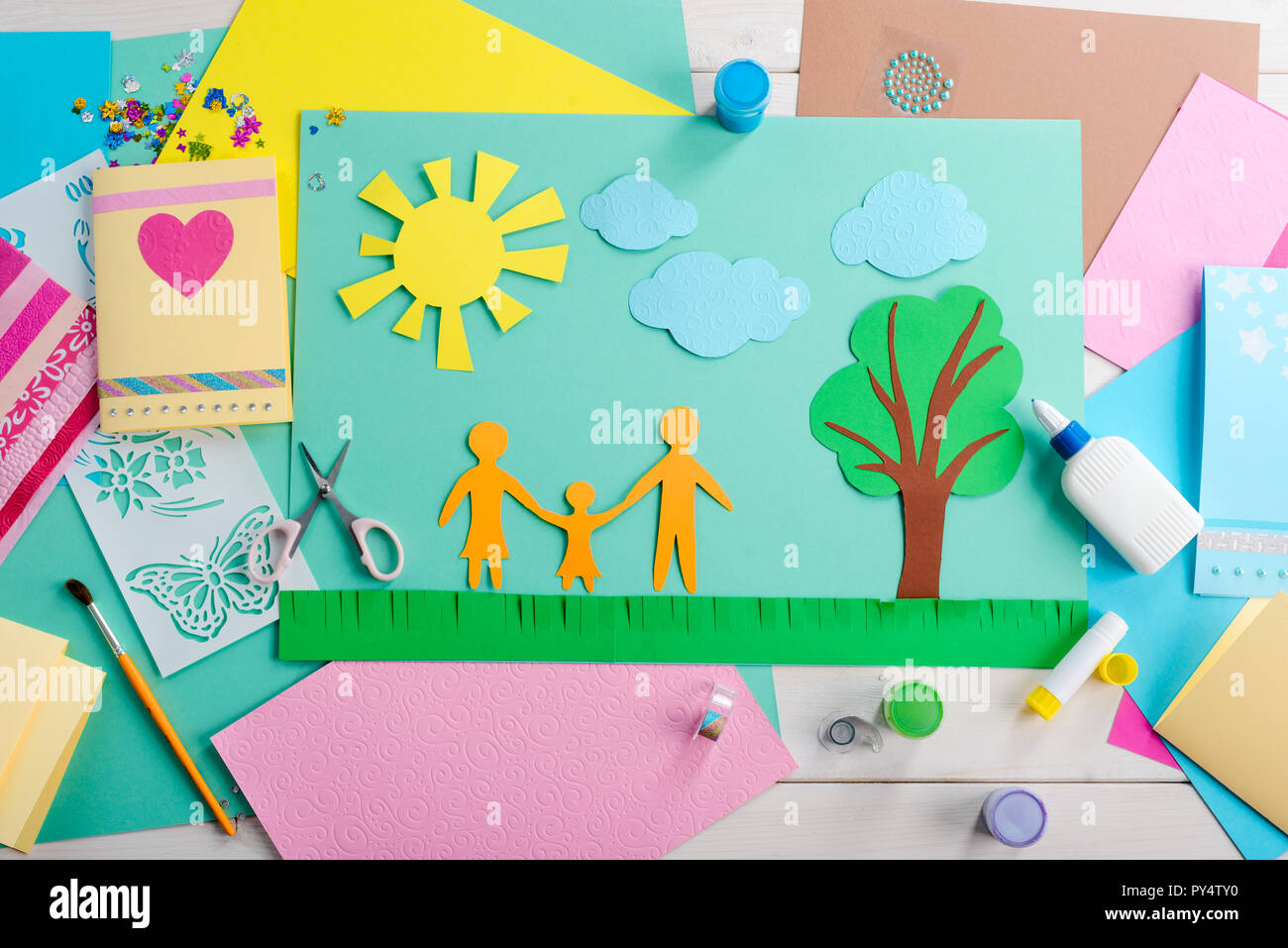 Beautiful collage made by child Stock Photo - Alamy