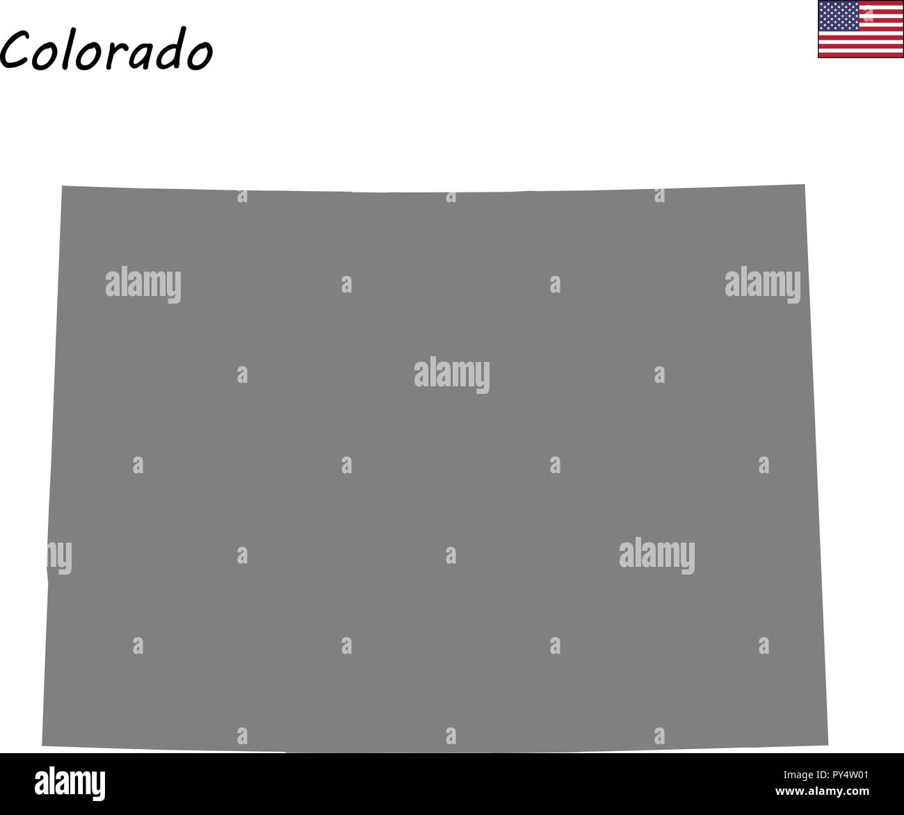 High Quality map state of United States. Colorado Stock Vector Image ...