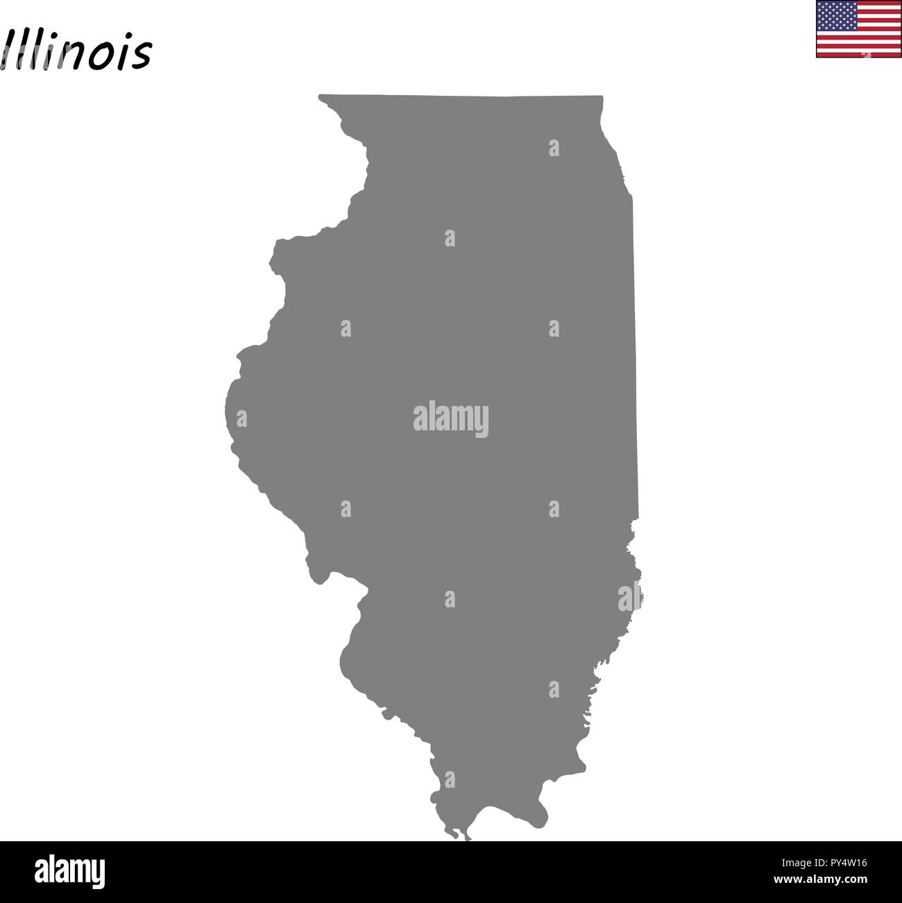 High Quality map state of United States. Illinois Stock Vector Image ...