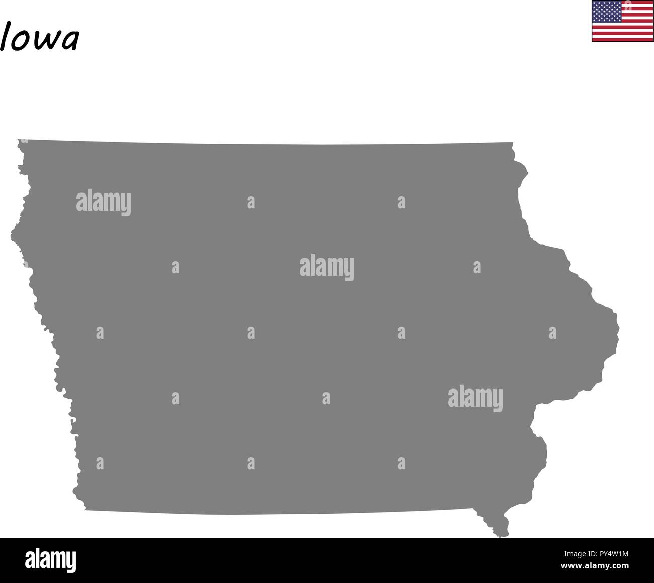 High Quality map state of United States. Iowa Stock Vector Image & Art ...