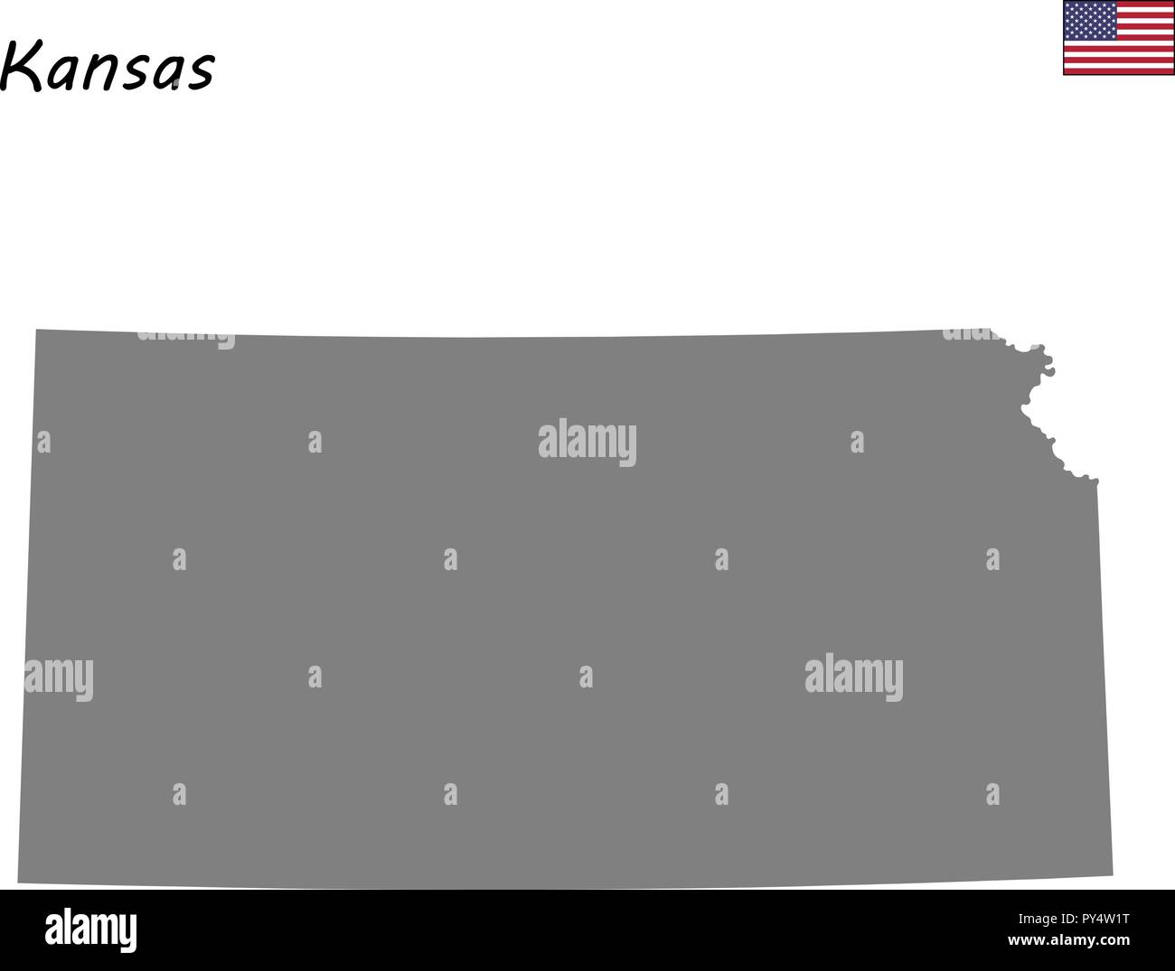 Kansas county map hi-res stock photography and images - Alamy