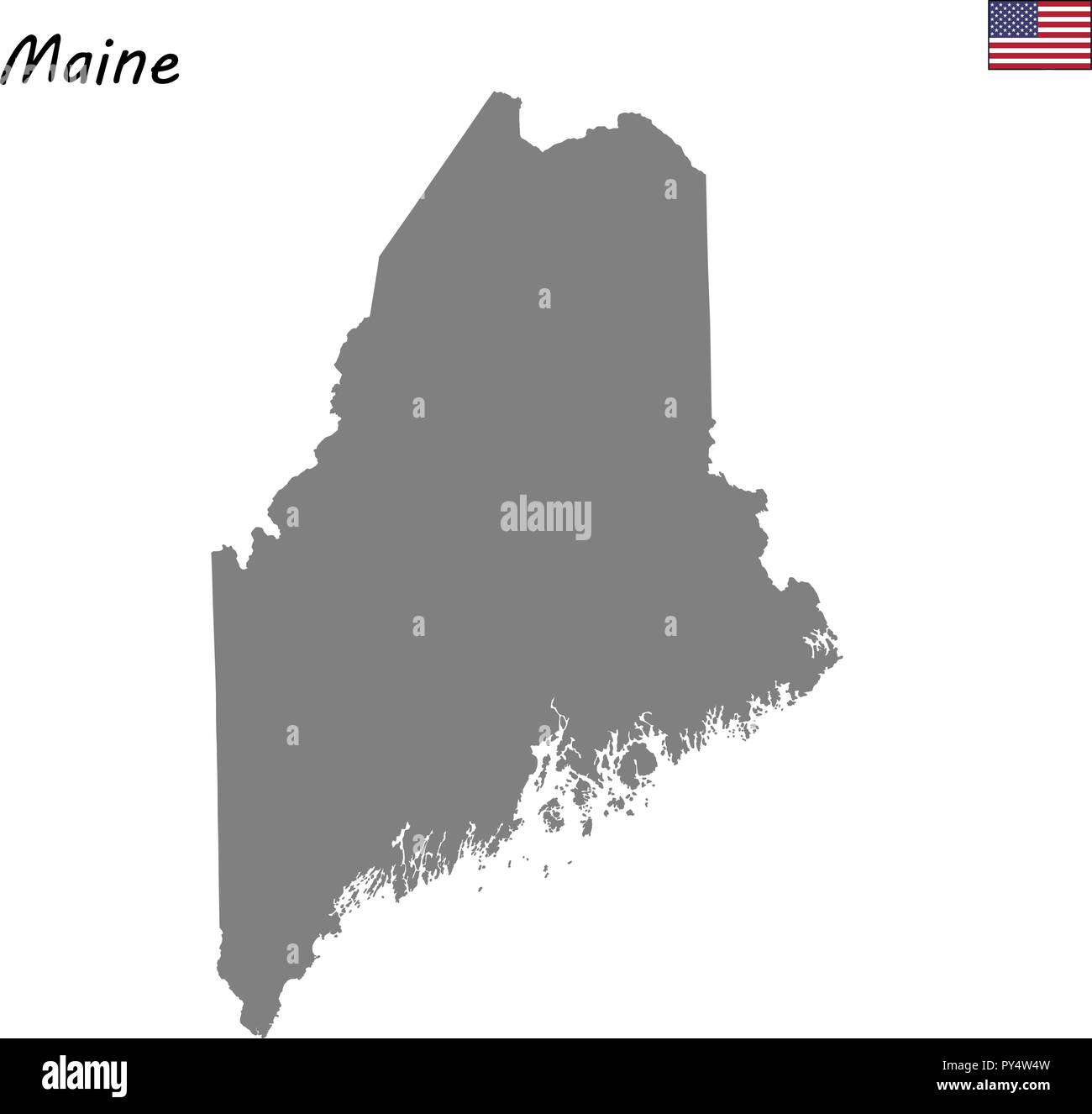 High Quality map state of United States. Maine Stock Vector Image & Art ...
