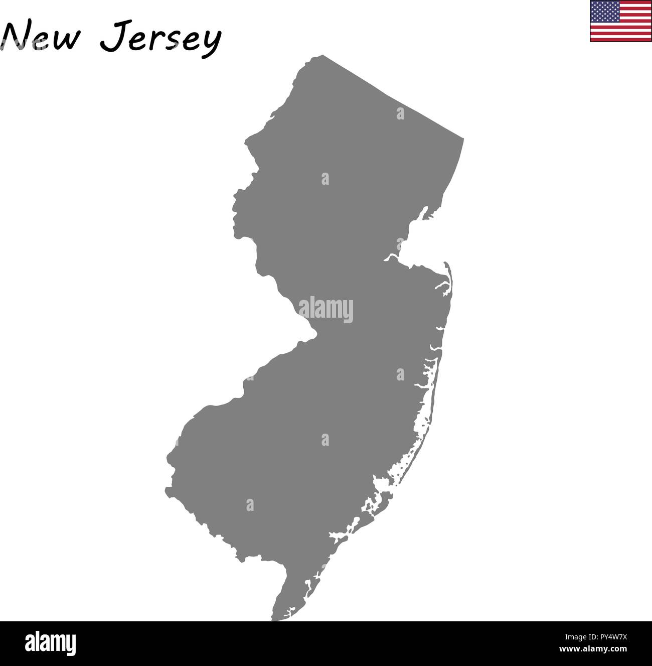 High Quality map state of United States. New Jersey Stock Vector Image ...