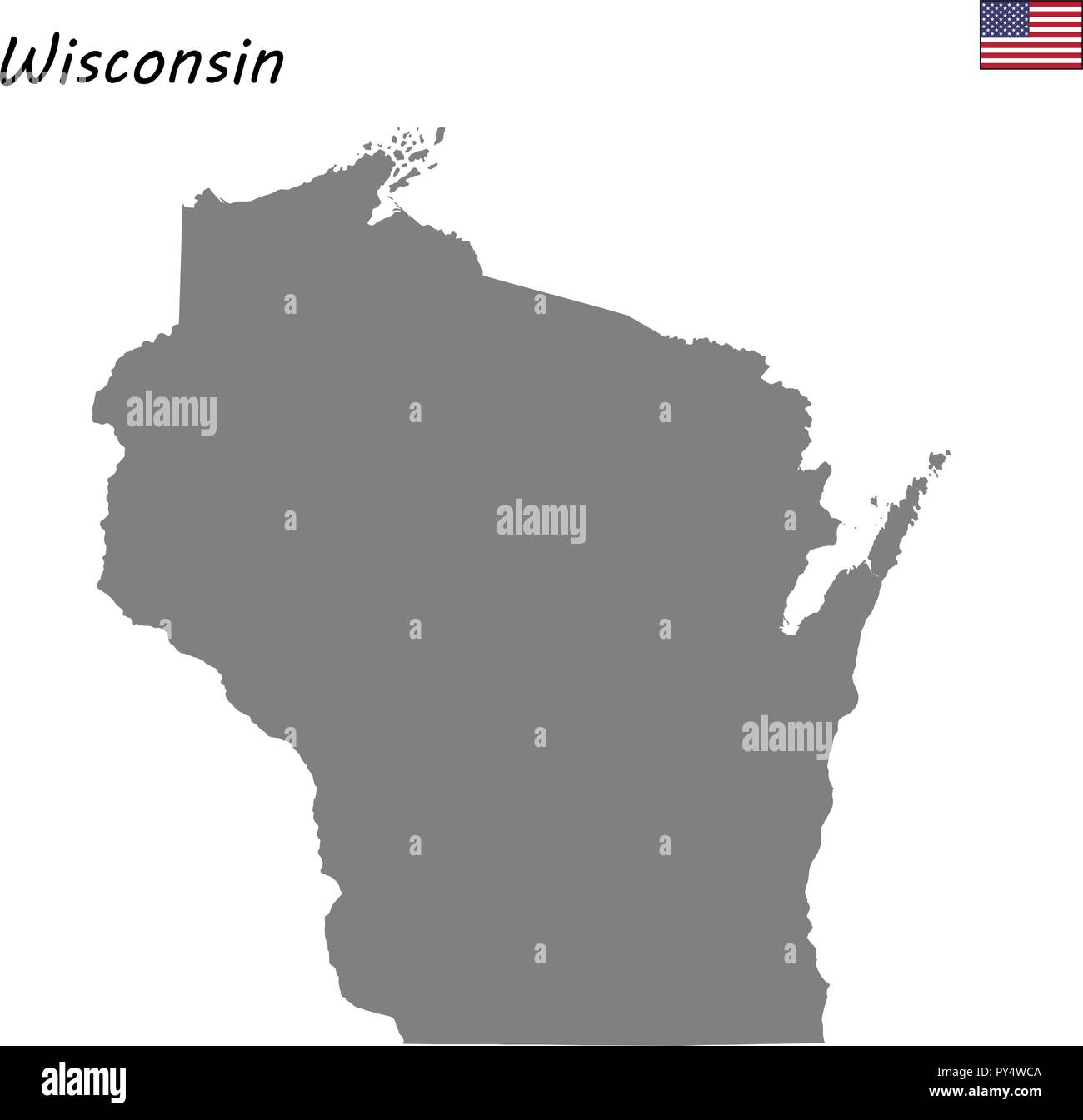 Wisconsin political map Stock Vector Images - Alamy