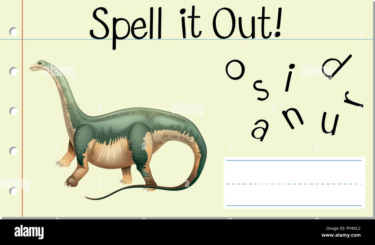 Spell English word dinosaur illustration Stock Vector Image & Art - Alamy