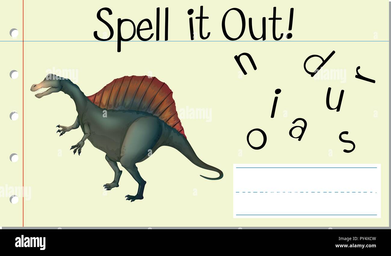 Spell English word dinosaur illustration Stock Vector Image & Art - Alamy