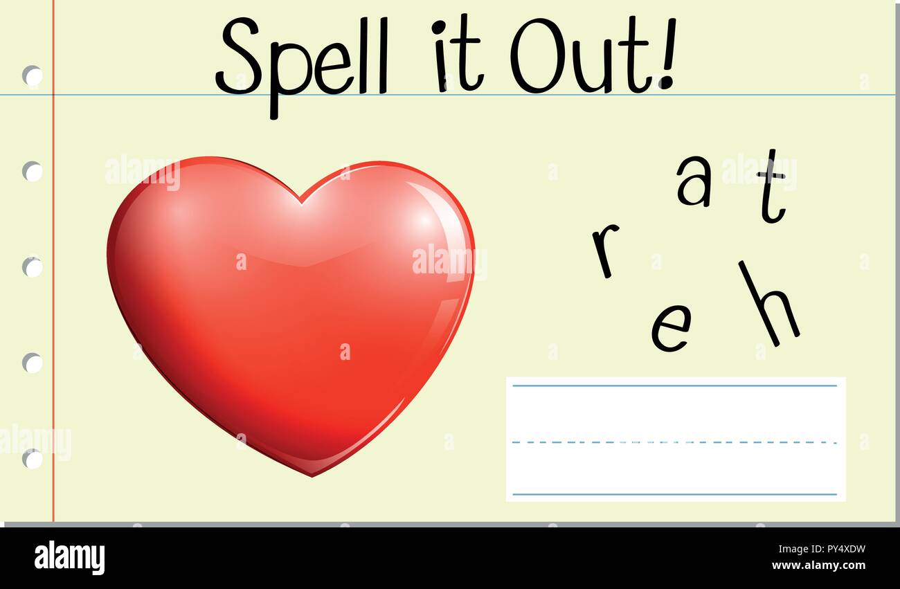 Spell English word heart illustration Stock Vector Image & Art - Alamy