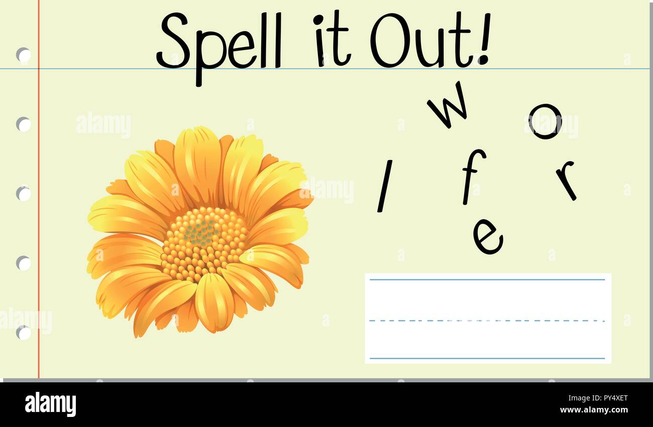 Spell it out flower illustration Stock Vector Image & Art - Alamy