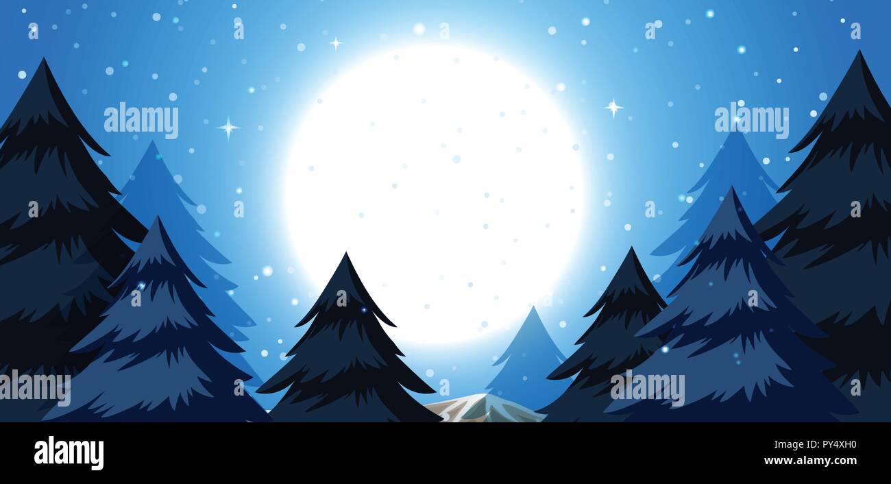 A winter night background illustration Stock Vector Image & Art - Alamy
