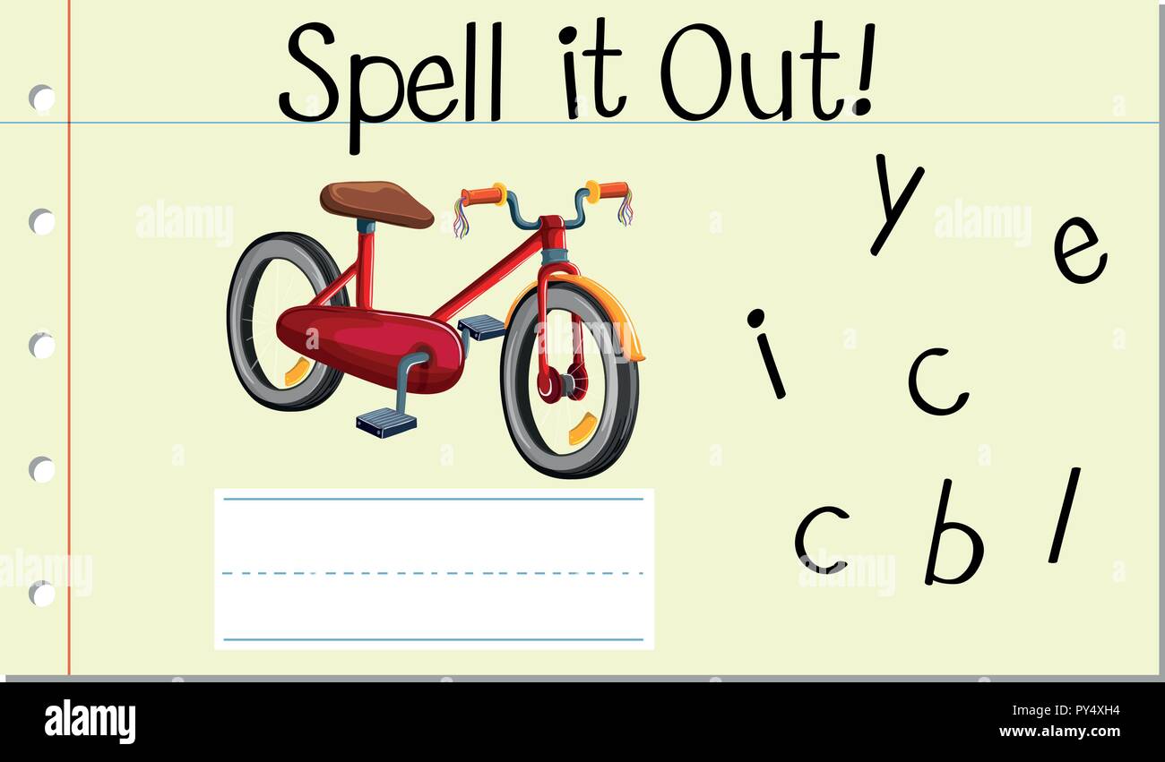 Spell it out bicycle illustration Stock Vector Image & Art - Alamy
