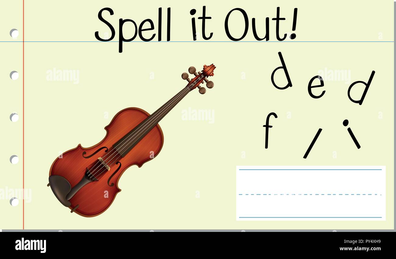 Spell English word fiddling illustration Stock Vector Image & Art - Alamy