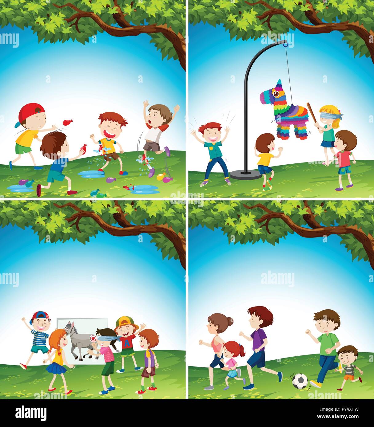 Kids with fun activity illustration Stock Vector Image & Art - Alamy