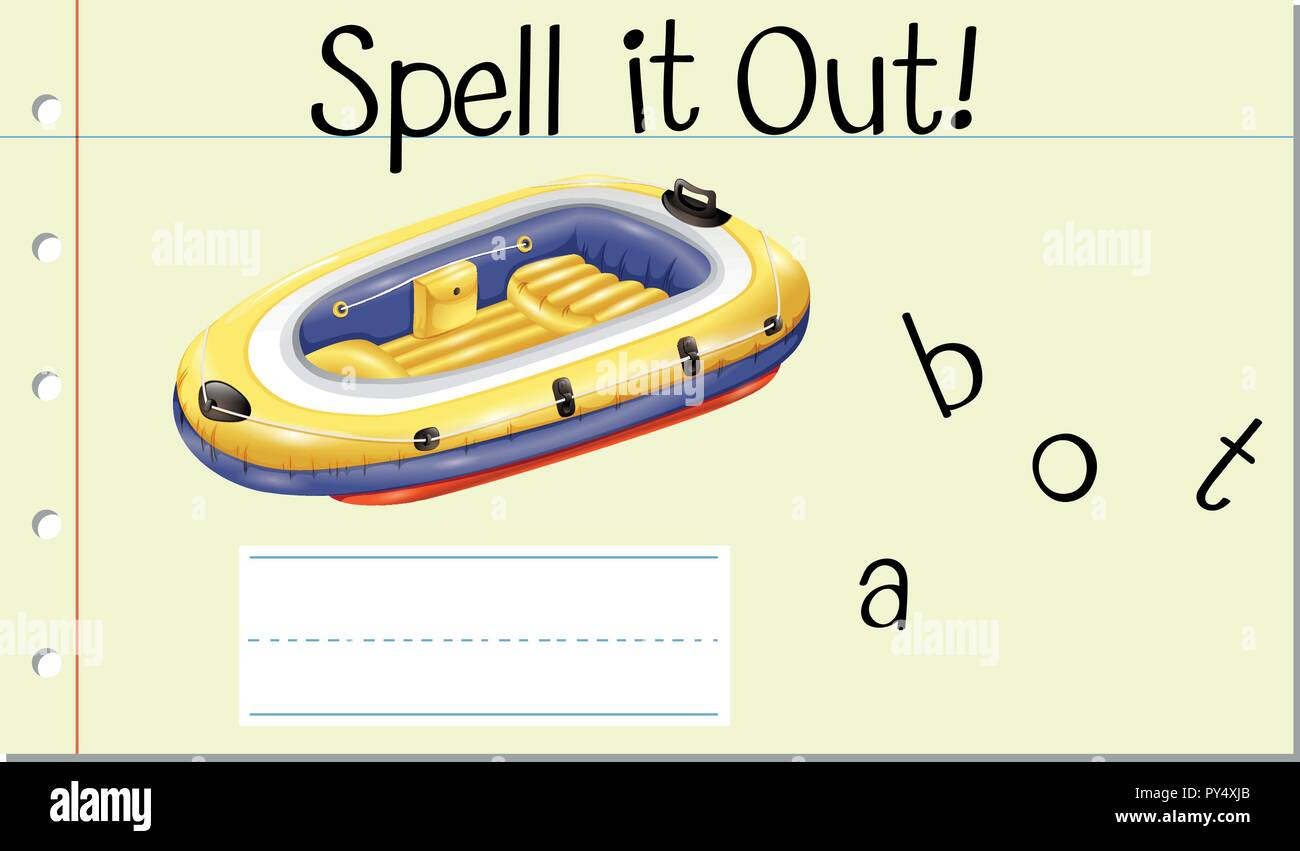 Spell english word boat illustration Stock Vector Image & Art - Alamy