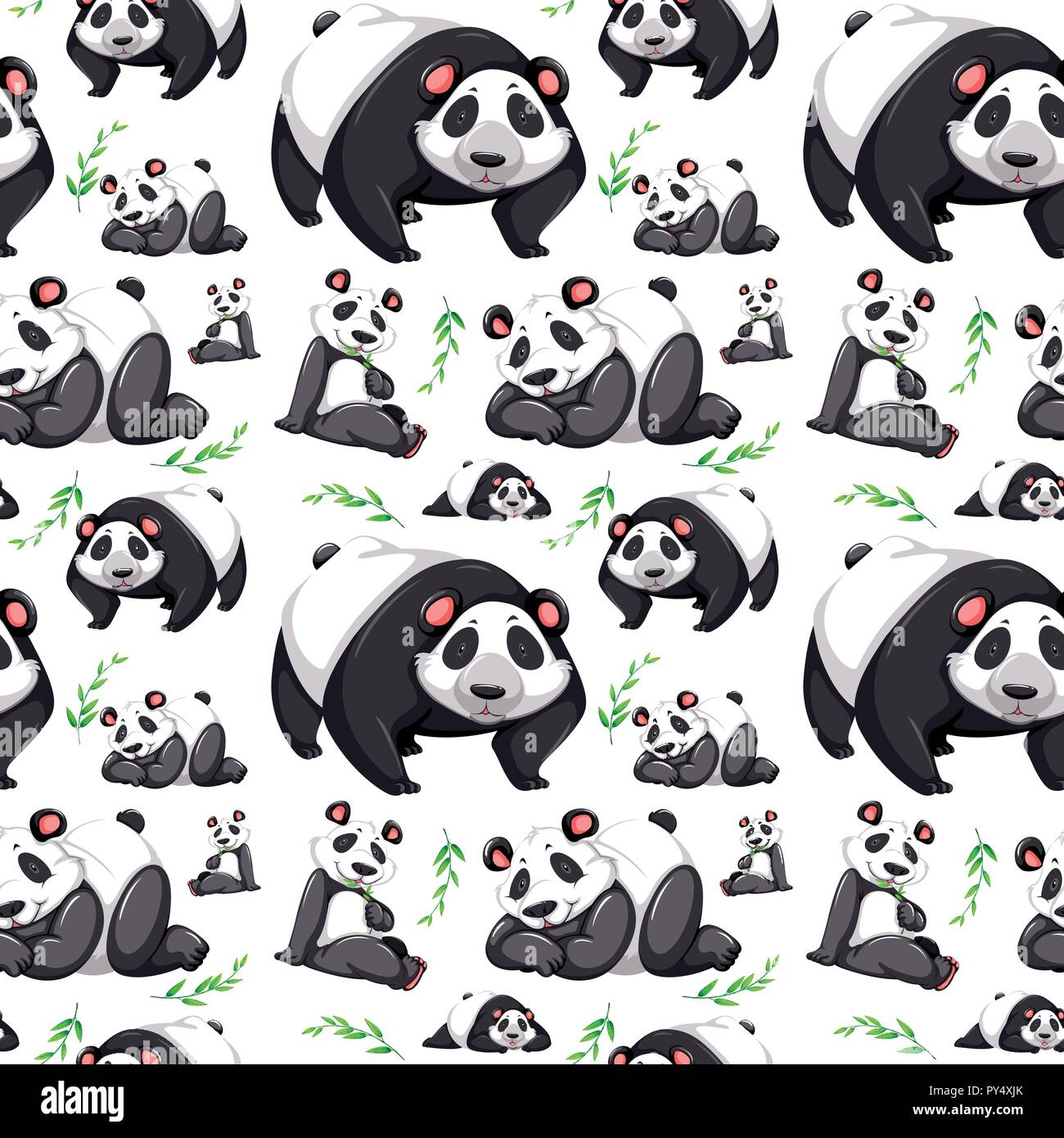 Panda bear seamless background illustration Stock Vector Image & Art ...