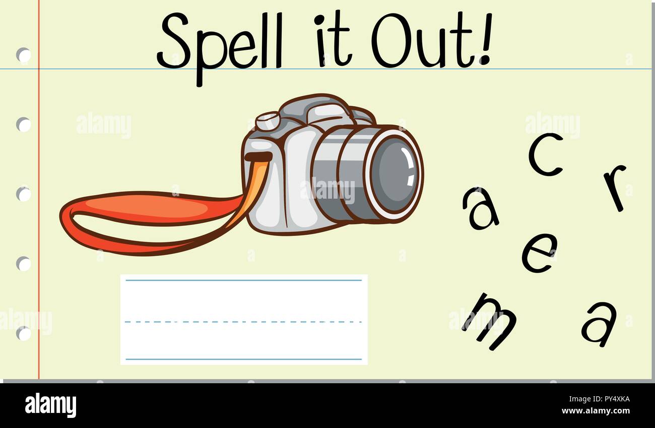 Spell English word camera illustration Stock Vector Image & Art - Alamy
