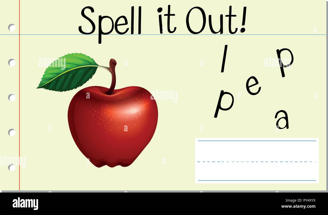 Apple with word Stock Vector Images - Alamy