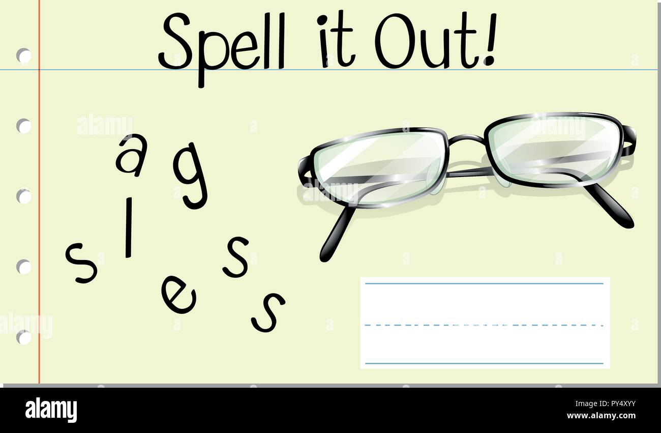 Spell it out glasses illustration Stock Vector Image & Art - Alamy