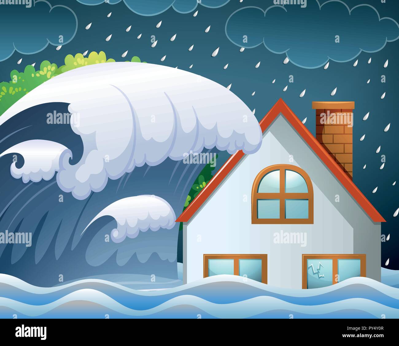 Tsunami drawing hi-res stock photography and images - Alamy