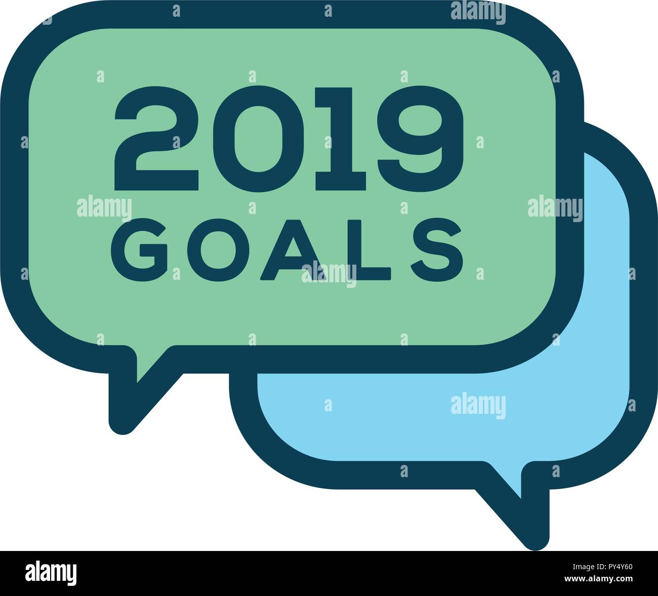 2019 Goals Vector graphic with year 2019 and artistically styled images ...