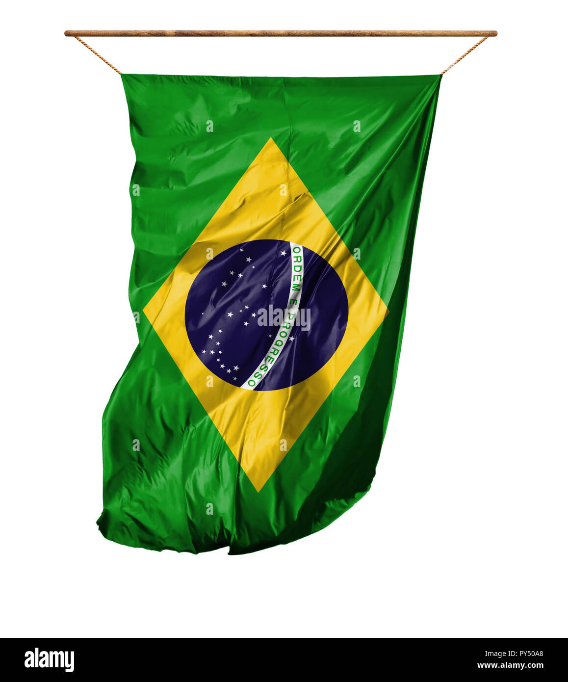 Flag of Brazil. Vertical flag.Isolated on a white background Stock ...