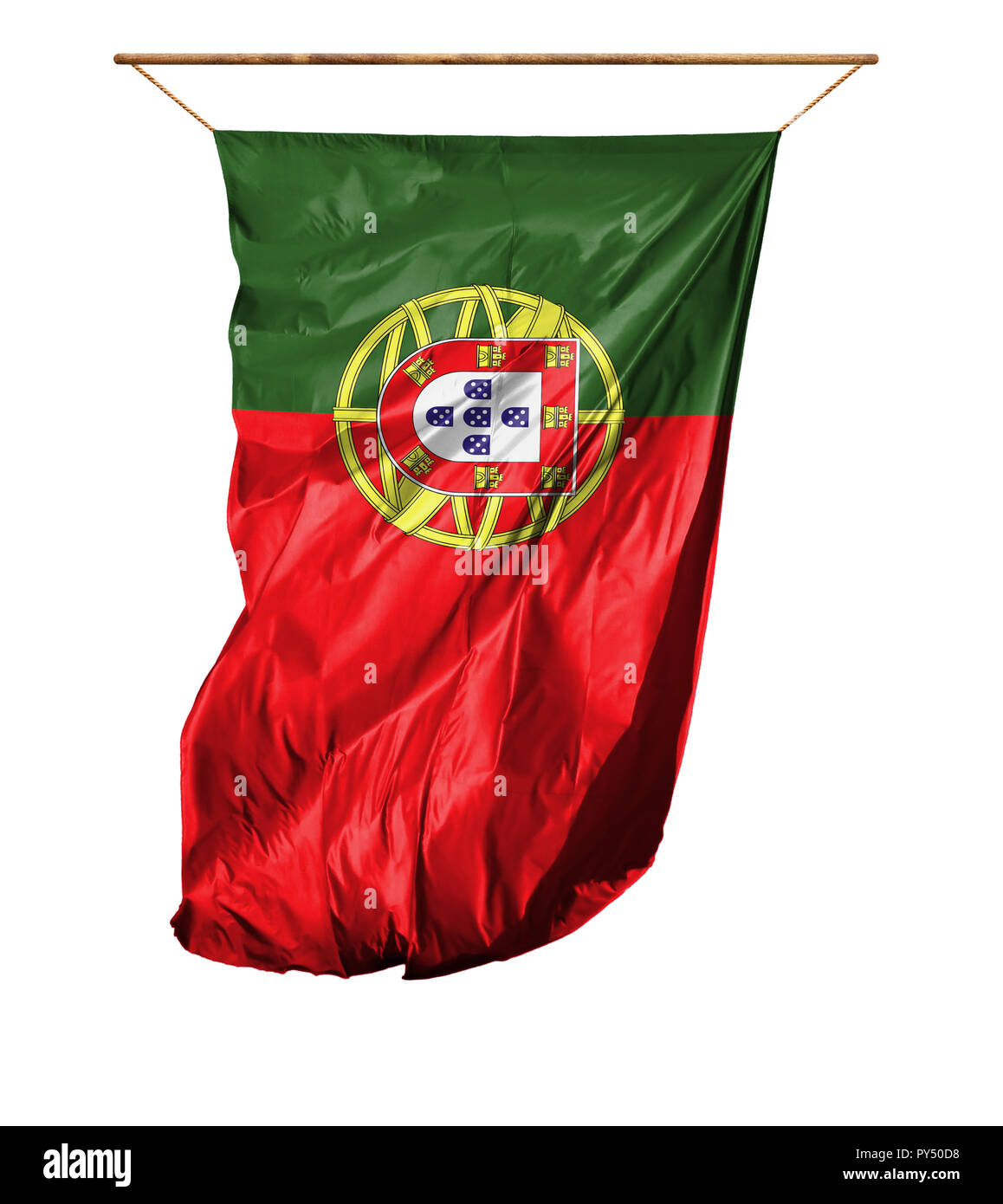 Flag of Portugal. Vertical flag.Isolated on a white background Stock ...