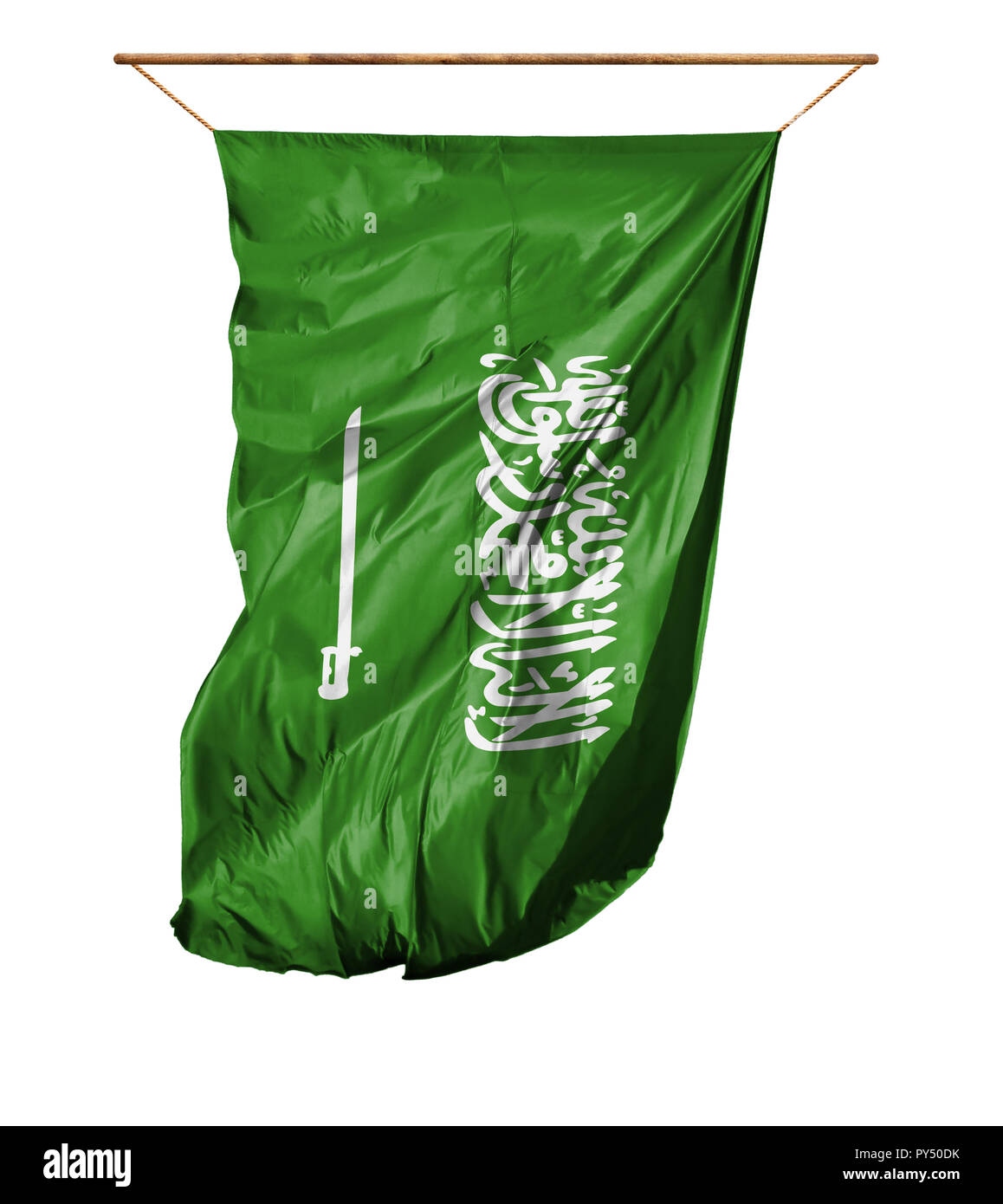 Flag of Saudi Arabia. Vertical flag.Isolated on a white background ...