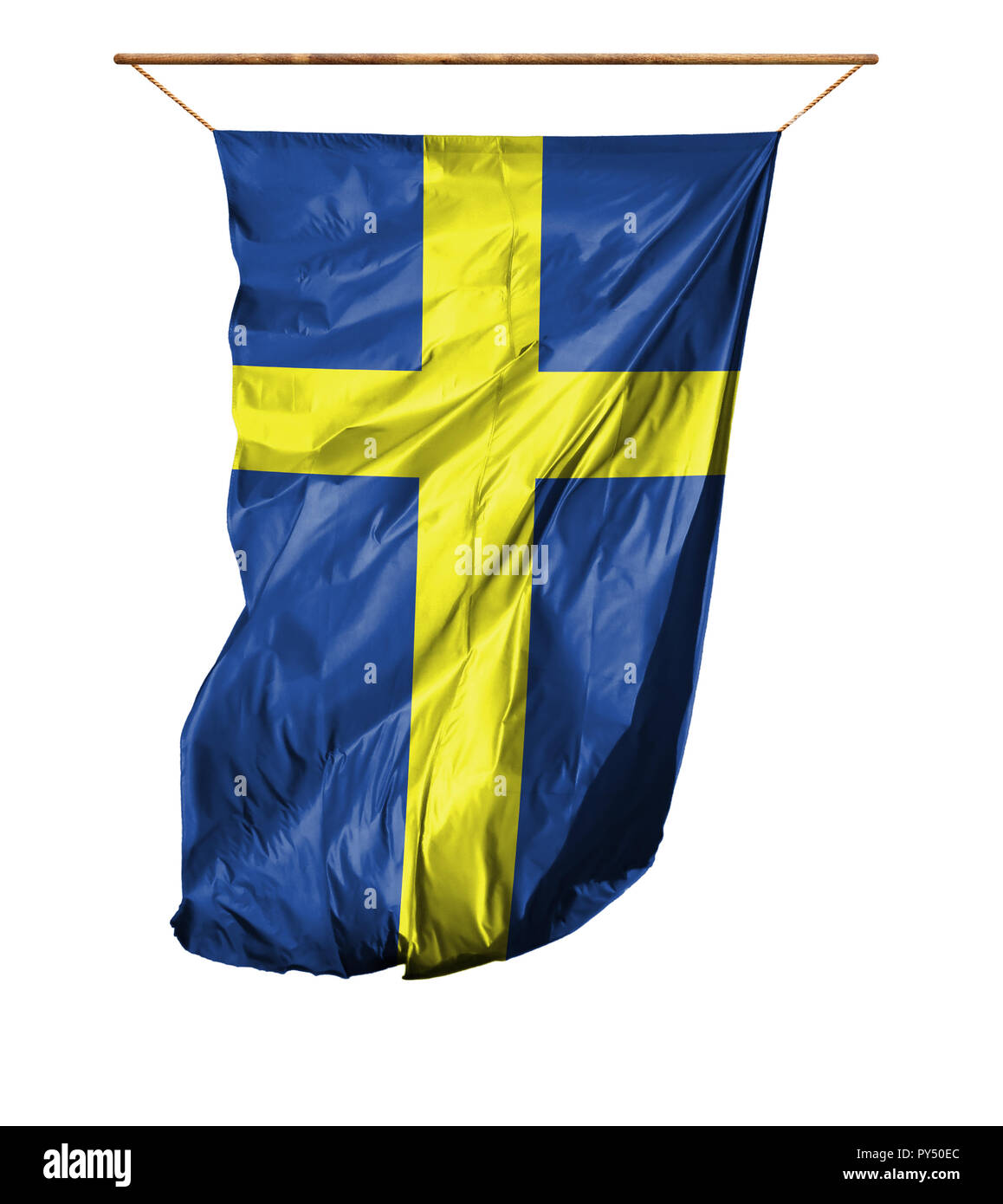 Flag of Sweden. Vertical flag.Isolated on a white background Stock ...