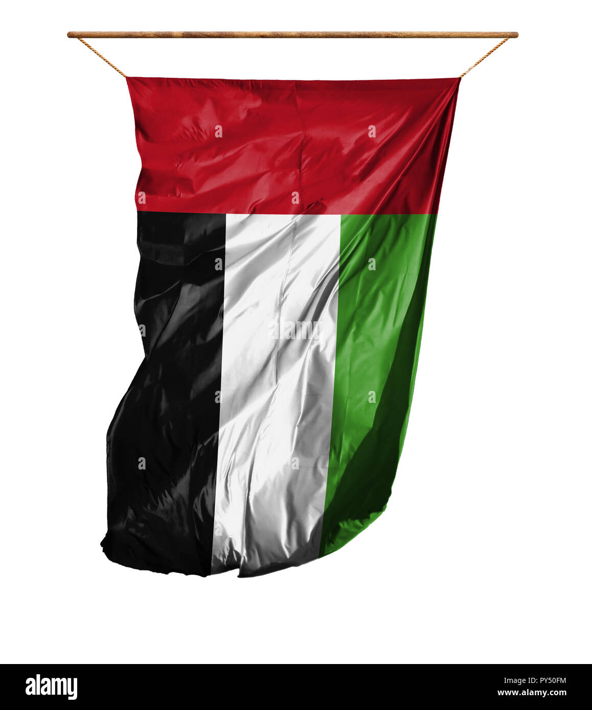 Flag of United Arab Emirates. Vertical flag.Isolated on a white ...