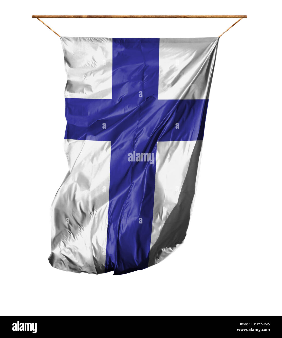 Flag of Finland. Vertical flag.Isolated on a white background Stock ...